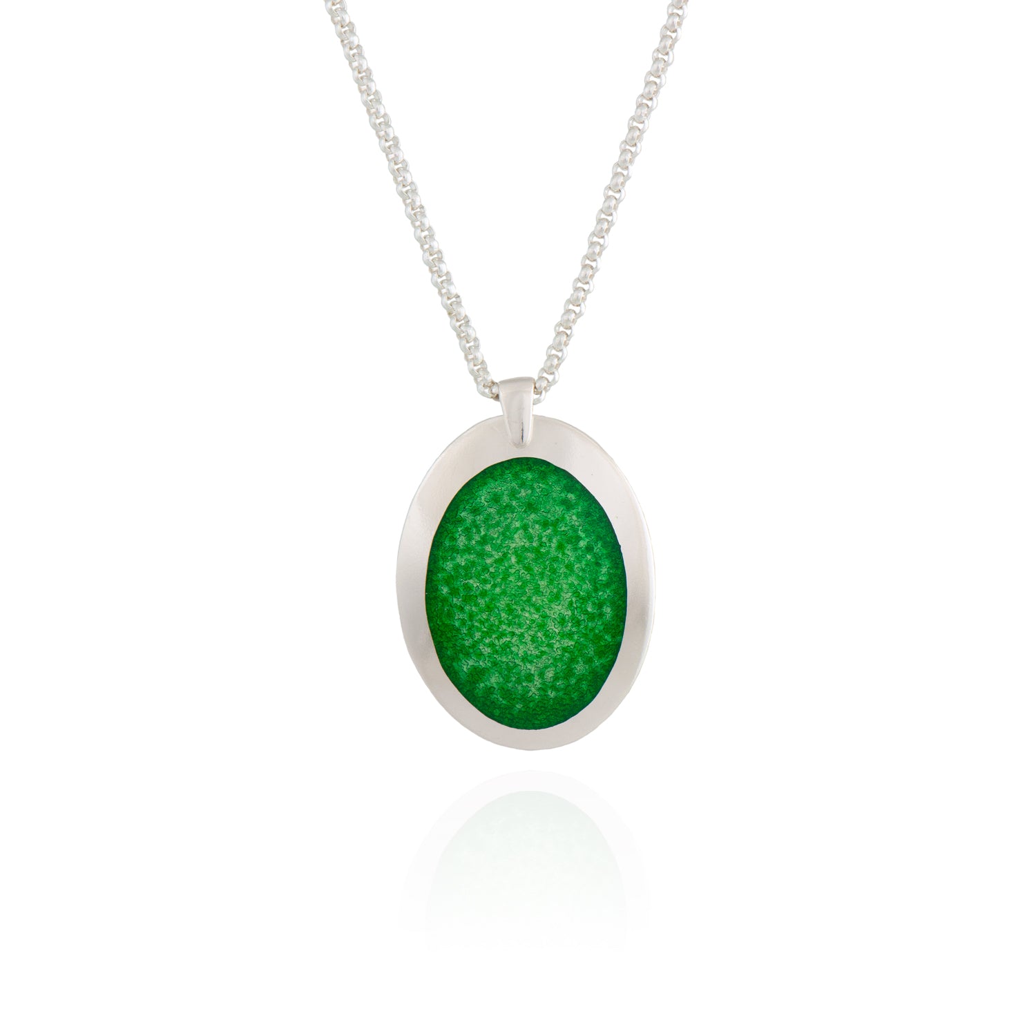 Enamel Pendant in Spring Green - Pepperbush Jewelry